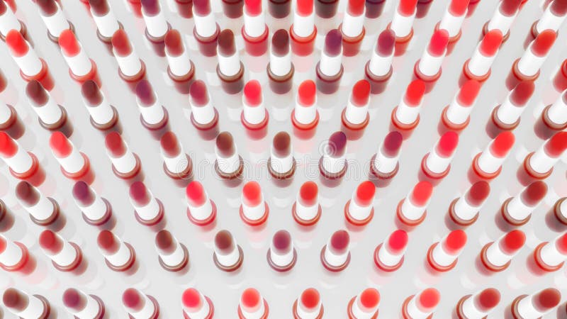 Smooth Rows of Red Lipstick Close-up Stock Footage - Video of close ...