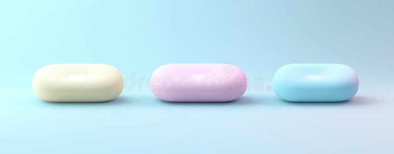 Smooth Rubberized 3D Button Set with Soft Textures, Pastel Color ...