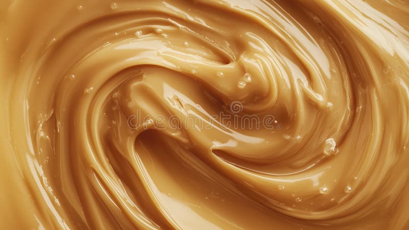 Smooth Salted Caramel Texture Swirl, Closeup Stock Illustration ...