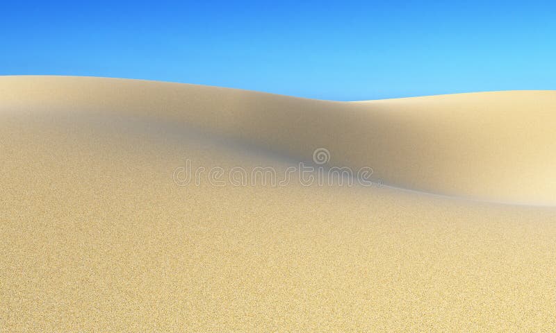 Smooth Sand Dunes Under Clear Blue Sky Stock Illustration ...