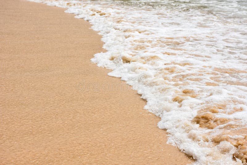 Smooth Sandy at the Beach and Beautiful Wave in Background. Stock Photo ...