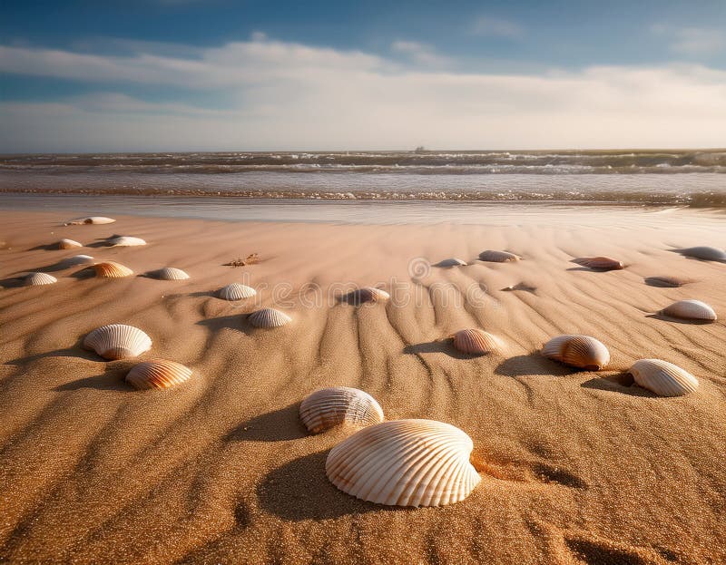 A Smooth, Sandy Beach Scene with Desaturated Warm Sand Tones and ...