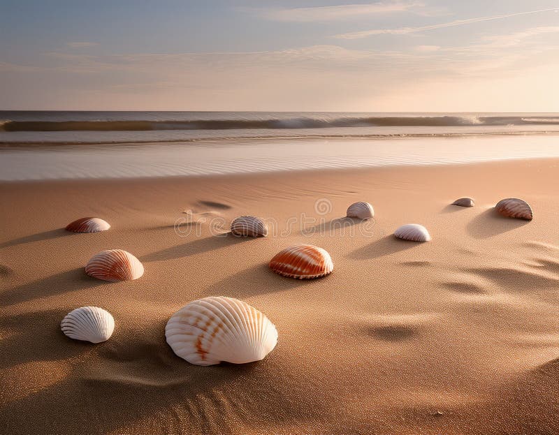 A Smooth, Sandy Beach Scene with Desaturated Warm Sand Tones and ...