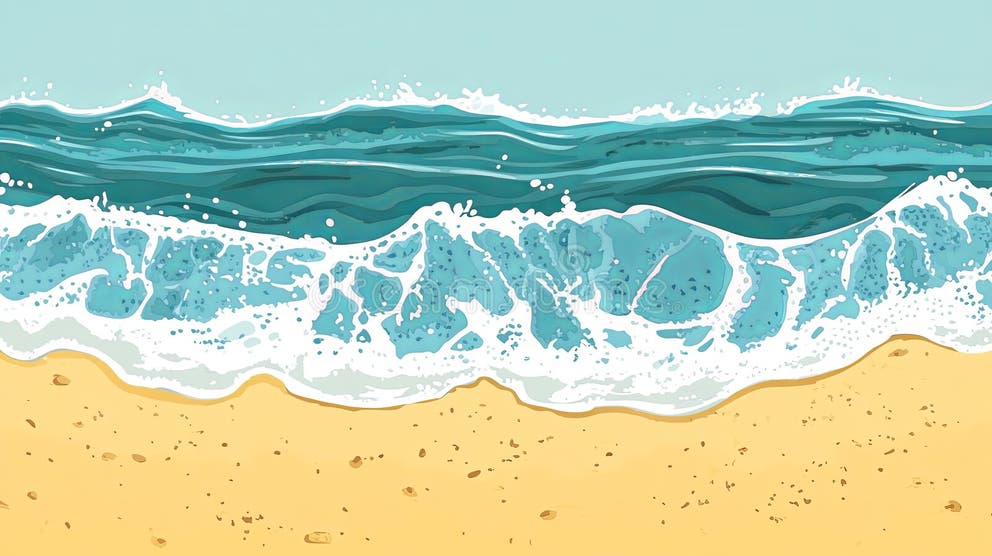 A Smooth Sandy Beach with Soft Waves and a Clear Section for Text Pic ...