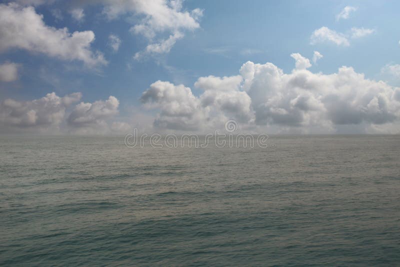Smooth Sea and Blue Sky in Daytime with Clear Air Stock Image - Image ...