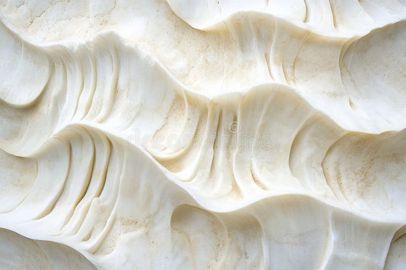 Smooth Seashell Texture, Soft Beige and White with Visible Ridges and ...