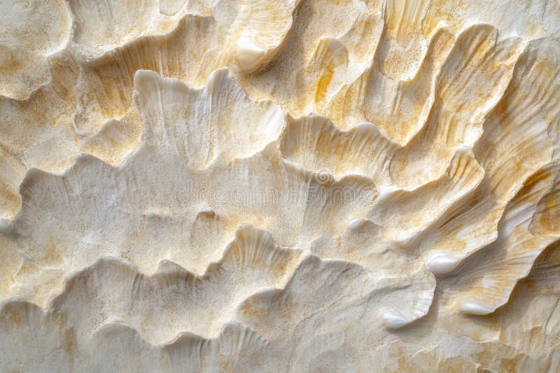 Smooth Seashell Texture, Soft Beige and White with Visible Ridges and ...