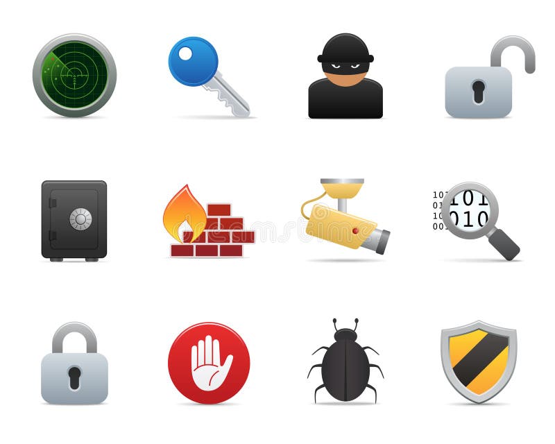 Security and Safety icons stock vector. Illustration of padlock - 16575757