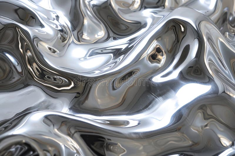 Smooth and Shimmering Liquid Metal Surface Stock Illustration ...