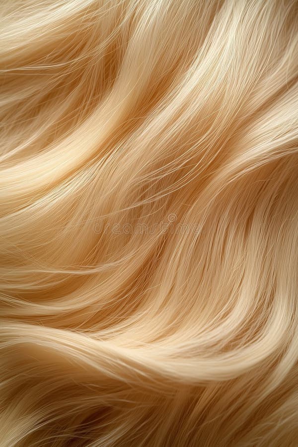 Smooth and Shiny Blond Hair Texture. Wavy Hair, Close-up Stock ...