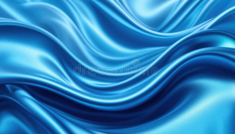 Smooth and Shiny Blue Satin Fabric Texture Flowing Elegantly in Waves ...