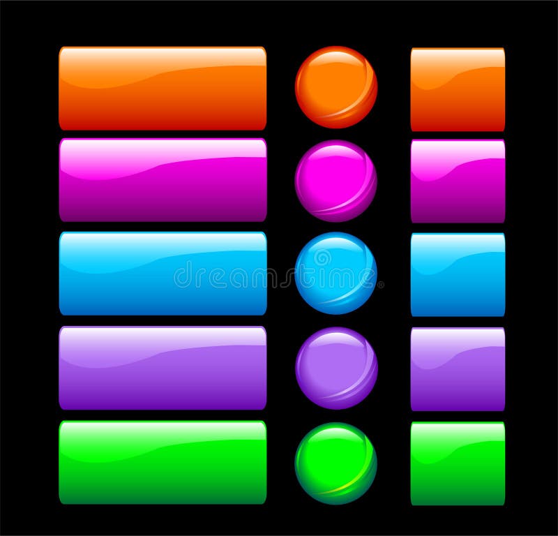 Smooth Shiny Buttons stock vector. Illustration of glossy - 14912465