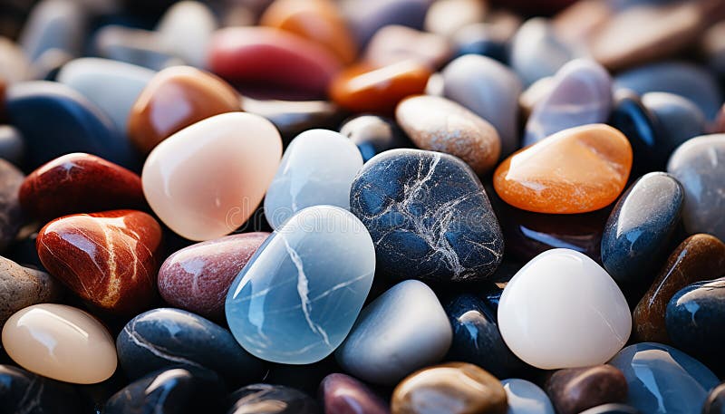 Smooth, Shiny Gemstones in Vibrant Colors Create a Beautiful Collection ...