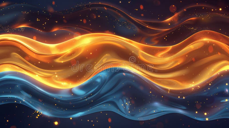 A Smooth Shiny Wave Abstract Banner Set Stock Photo - Image of pattern ...