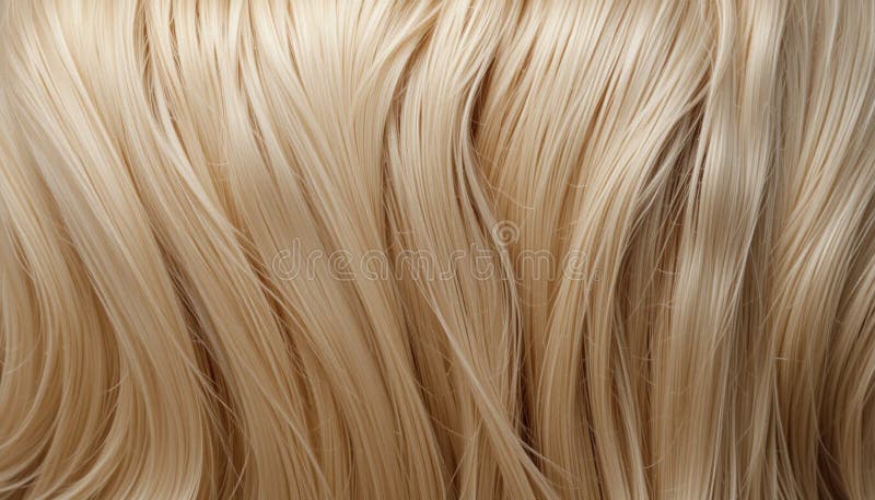 Smooth, Silky, Blonde Hair with a Natural Wave Pattern Generated Stock ...