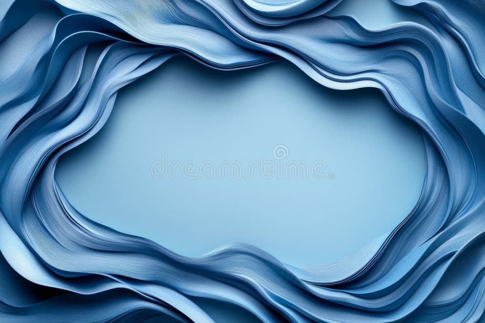 Smooth, Silky Blue Waves Creating an Oval Frame, Ideal for Elegant and ...