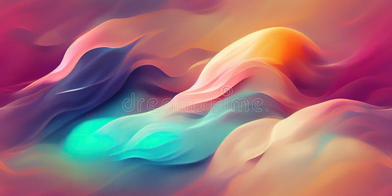 Smooth, Silky Liquid Flow with Vibrant, Undulating Shapes Stock ...