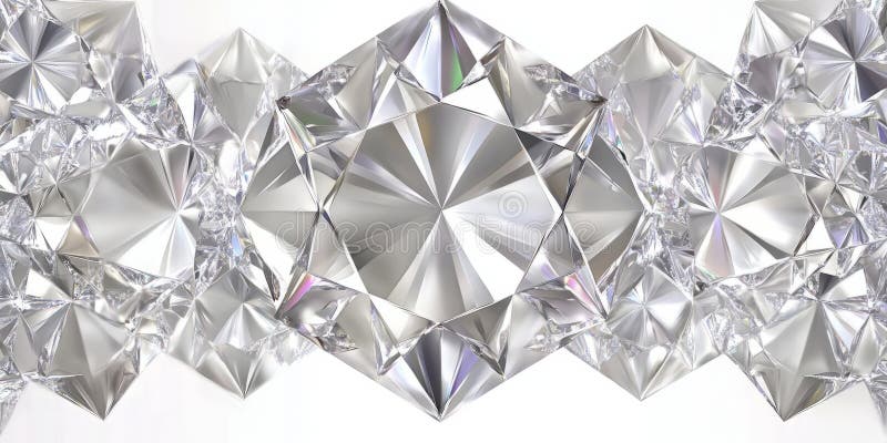Smooth Silver Diamond Backdrop Intricate Facets Catch Light Creating ...