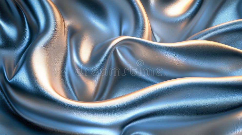 Smooth Silver Fabric Draped in Soft Waves Stock Illustration - Illustration of fabric, silver ...