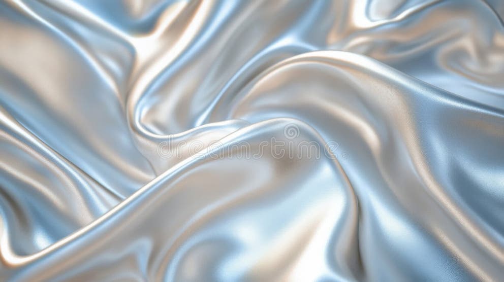 Smooth Silver Silk Fabric Draped Softly Elegant Stock Illustration ...