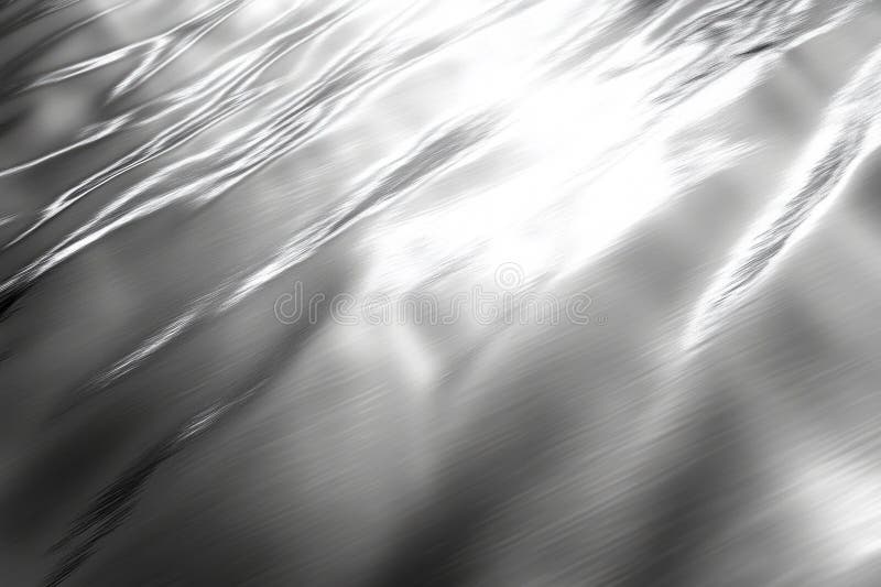 Smooth Silver Surface Reflecting a Bright Light Source, Creating an ...