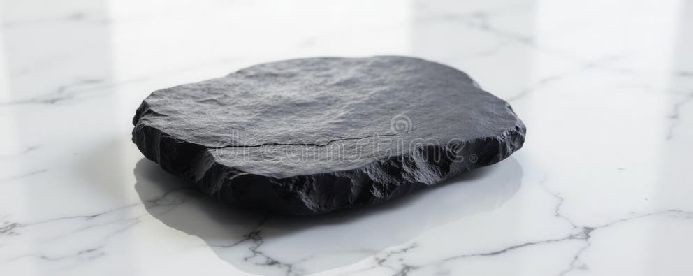 Smooth Slate Stone on White Marble Background, Surface, Rock Stock ...