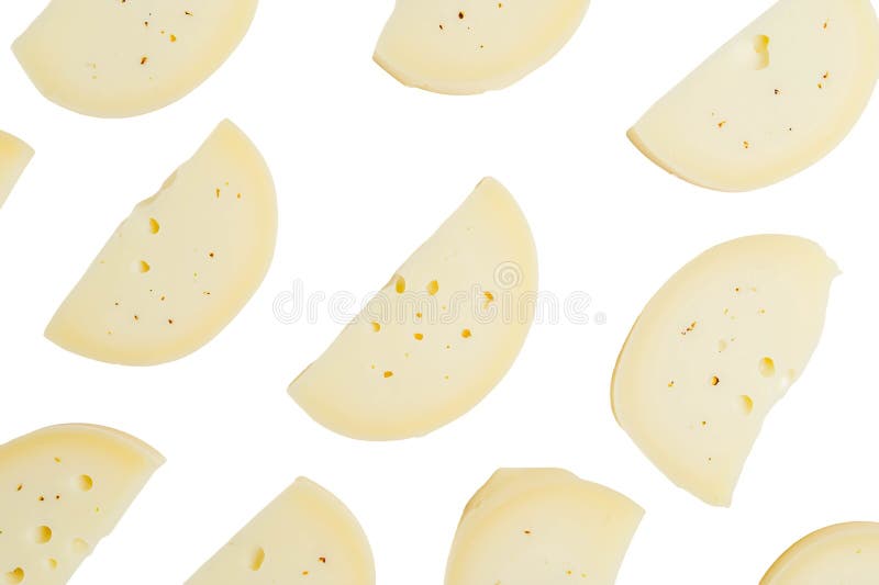 Smooth Slices of Mild Cheese Isolated on Transparent Background for ...