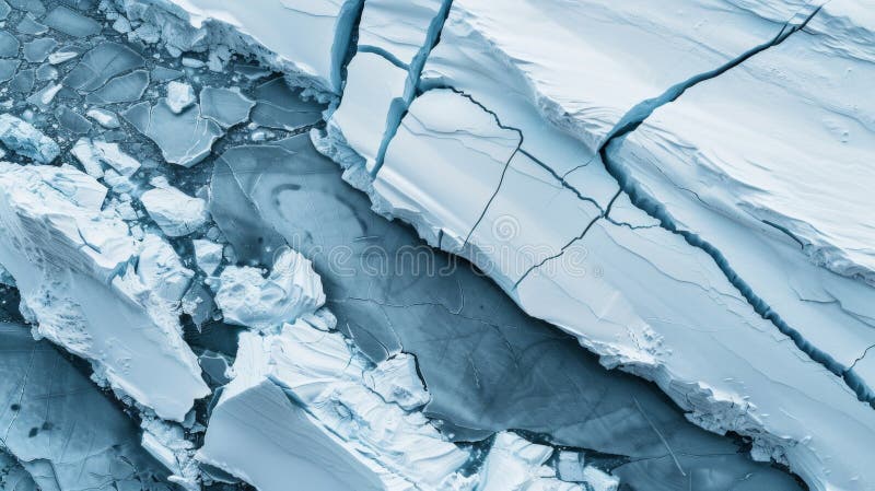 Smooth Slippery Ice Sheets Broken Up by Deep Crevasses Creating a ...