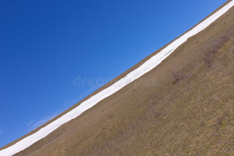 Smooth Snow and Blue Sky in the Mountains Stock Photo - Image of season ...