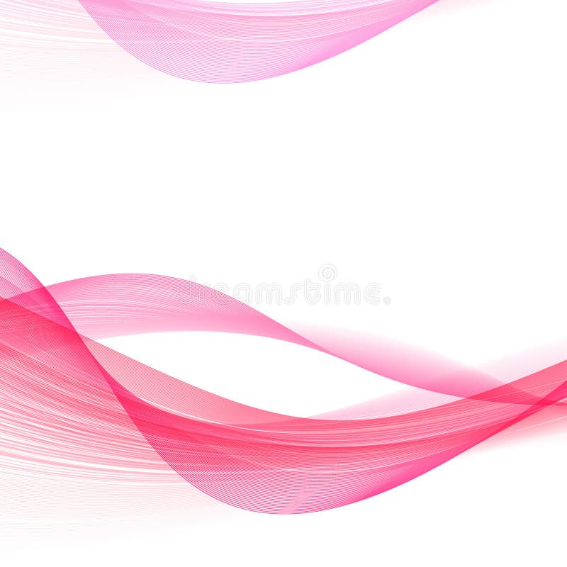 Smooth Soft Abstract Pink Lines Over White Stock Vector - Illustration ...