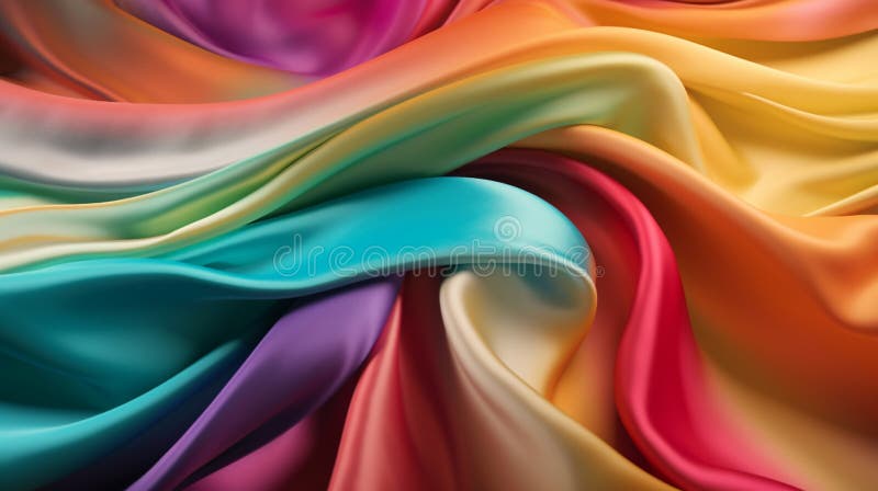 Smooth and Soft Rainbow Colored Satin Silk Background. Generative AI ...