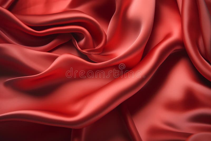 Smooth and Soft Red Satin Silk Background. Generative AI Stock ...