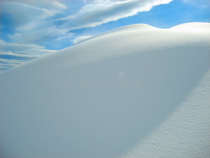 Smooth Soft Snow Bank with Blue Sky Stock Image - Image of close, field ...
