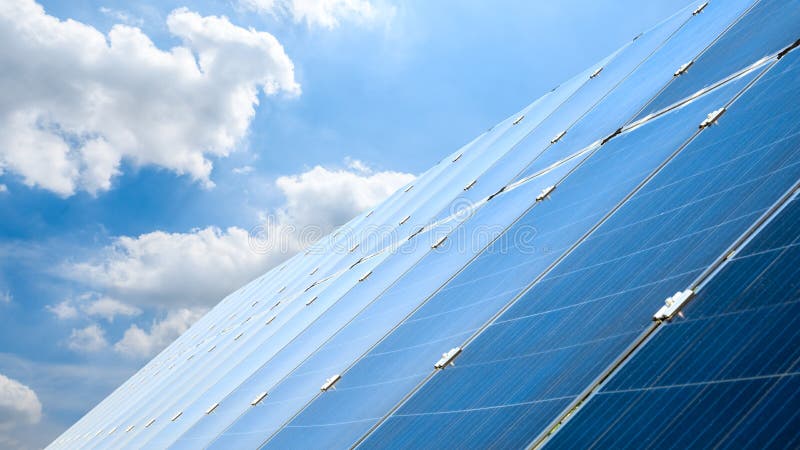 Smooth Solar Panels and Beautiful Sky Landscape Stock Photo - Image of ...