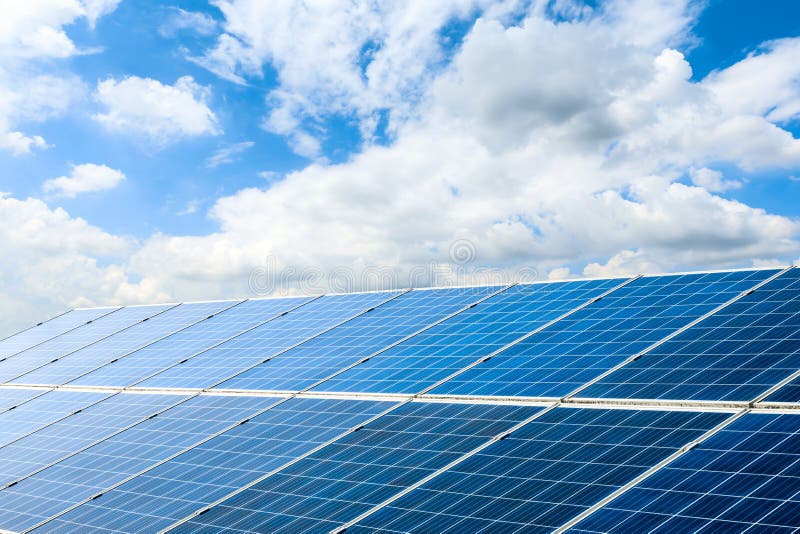 Smooth Solar Panels and Beautiful Sky Landscape Stock Image - Image of ...