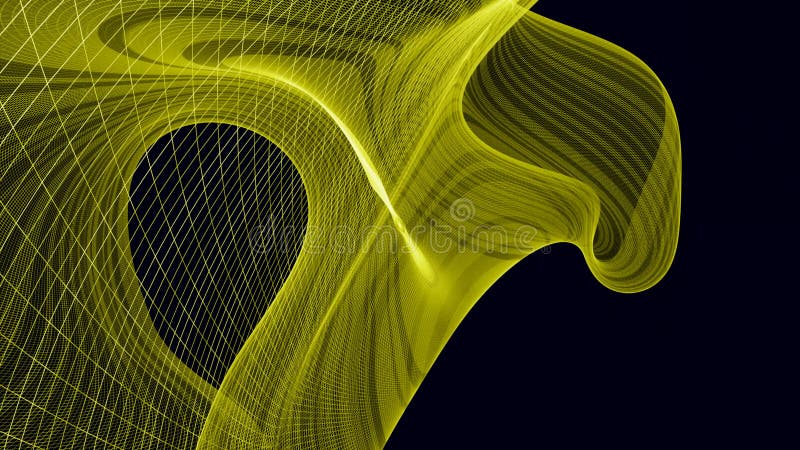 Smooth Spinning Bended Wave Surface on a Black Background. Design ...