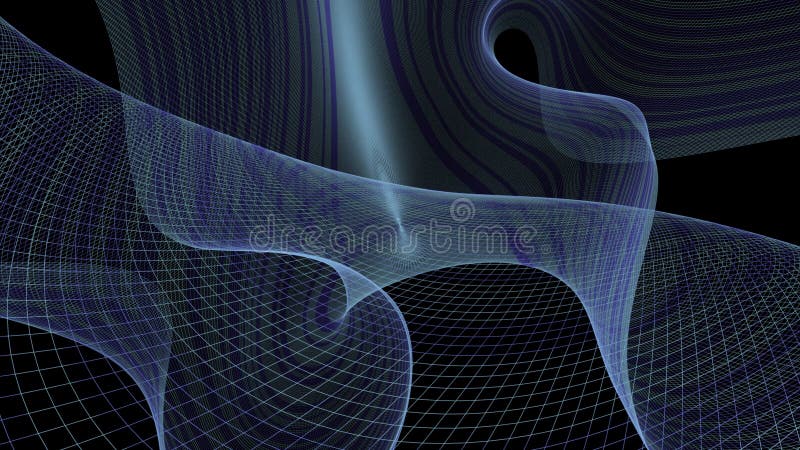 Smooth Spinning Bended Wave Surface on a Black Background. Design ...