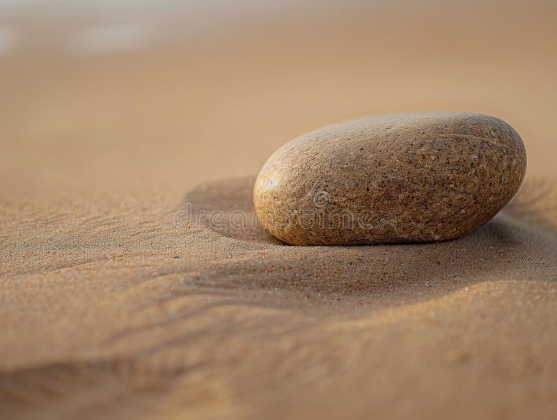 Smooth Stone on Sandy Beach Stock Illustration - Illustration of ...