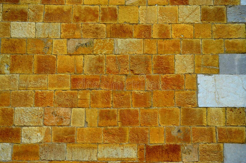 Smooth Yellow White Stone Wall Stock Image - Image of material, pieces ...