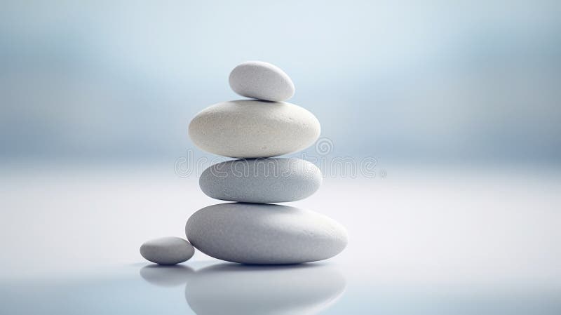 Smooth Stones Stacked in Balance, Tranquility and Meditation. Zen ...