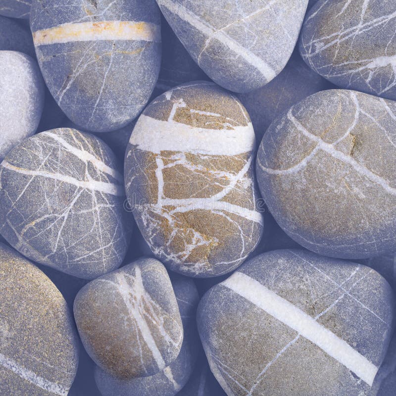 Smooth Striped Stones on the Beach Stock Image - Image of feature ...