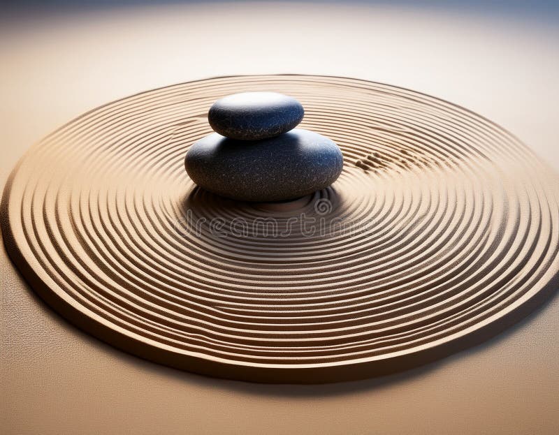 The Smooth Surface of a Japanese Zen Garden with Concentric Circles ...