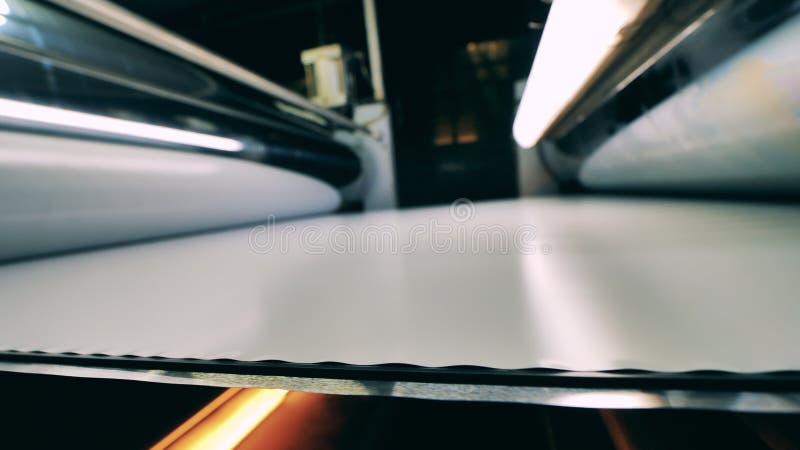 Smooth Surface of a Metal Sheet Moving Along the Conveyor Stock Footage ...