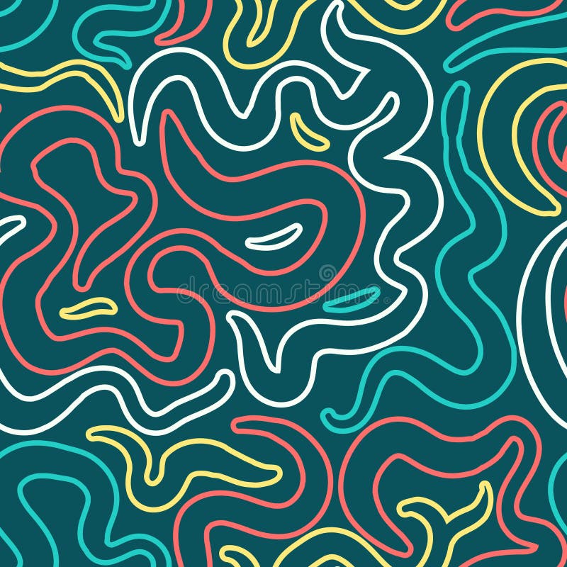 Smooth Taper Irregular Stripe Pattern with Thick Colorful Outlines ...