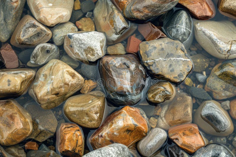 Smooth Texture of River Stones, Polished by Time and Water. Generative ...