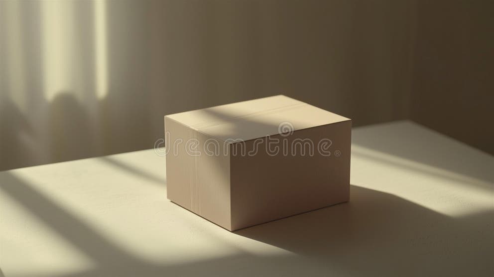 A Photorealistic Image of a Folded Cardboard Box with a Smooth Texture ...