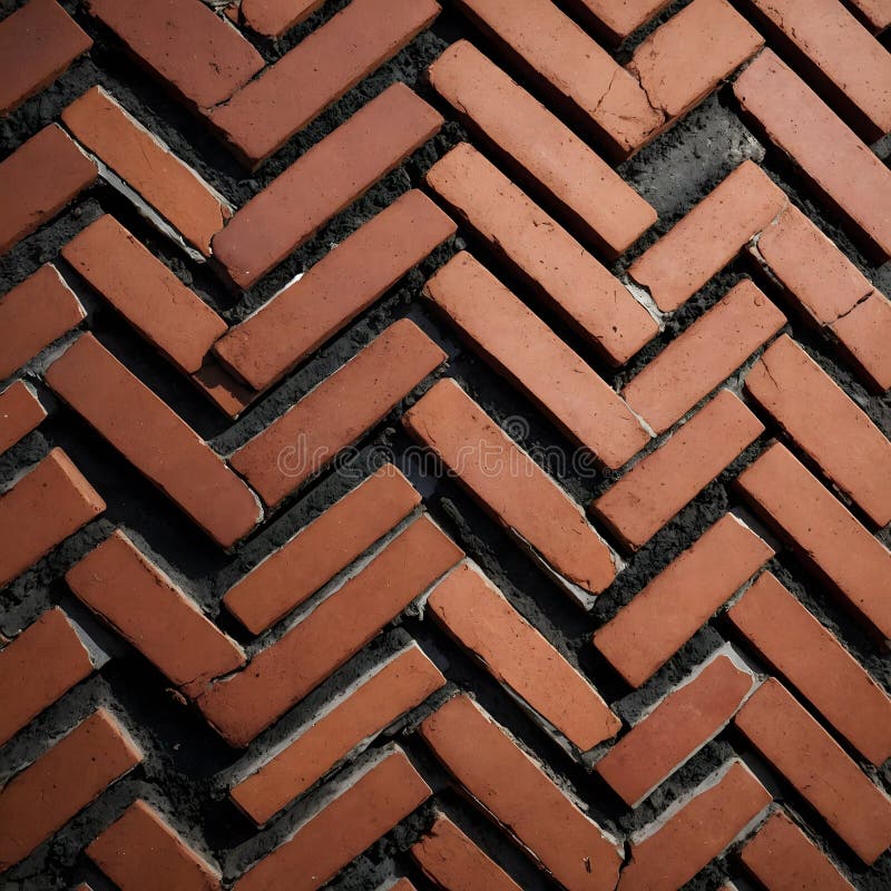 Smooth Textured Herringbone Brick Pattern Featuring Visible Joints ...