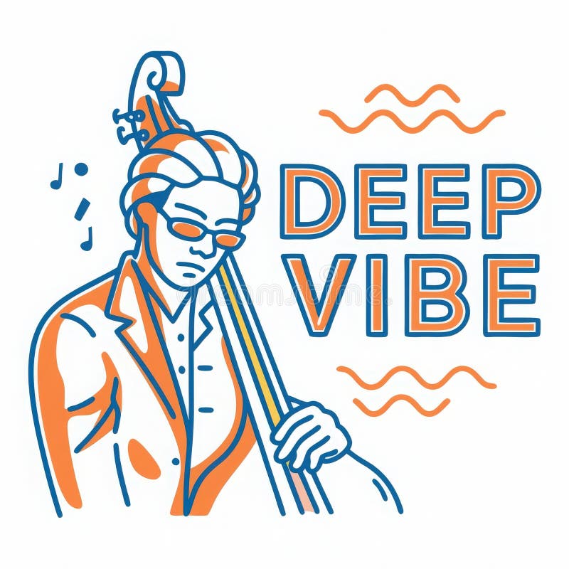 Smooth Tone Emblem with Clarinet Player and Jazz Atmosphere Stock ...