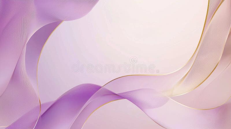 Smooth, Translucent Purple Waves, Highlighted with Delicate Gold Edges ...