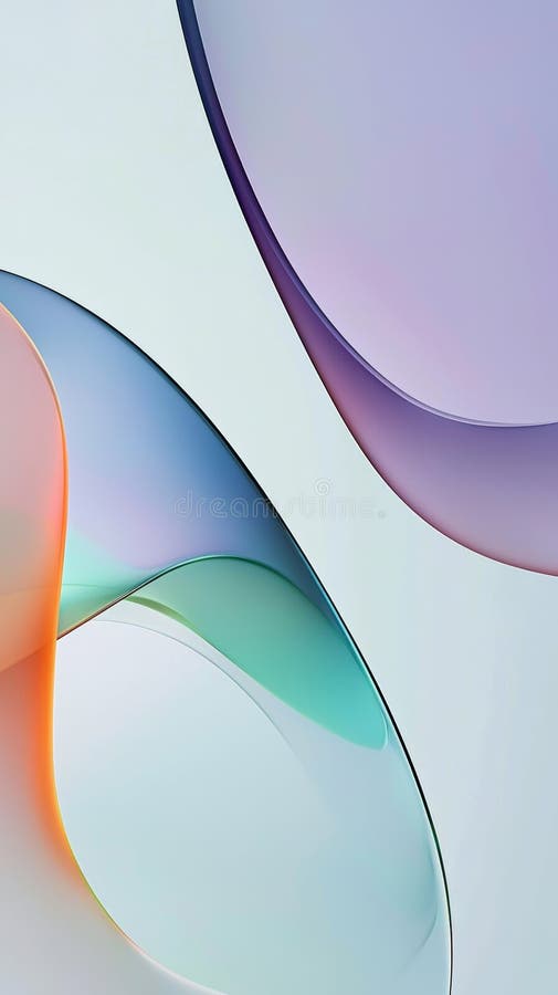 Smooth, Translucent Shapes in Pastel Colors Create a Flowing, Abstract ...